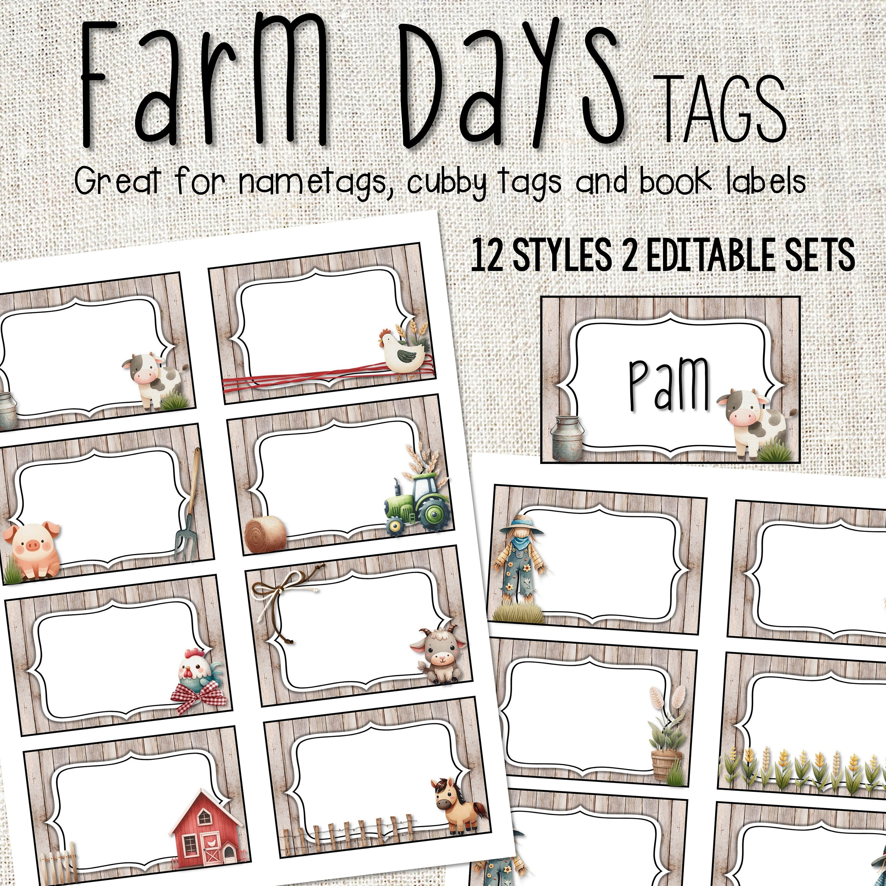 Farm Days Name Tags | Event Name Tags | Classroom Tags | Country Tags ...