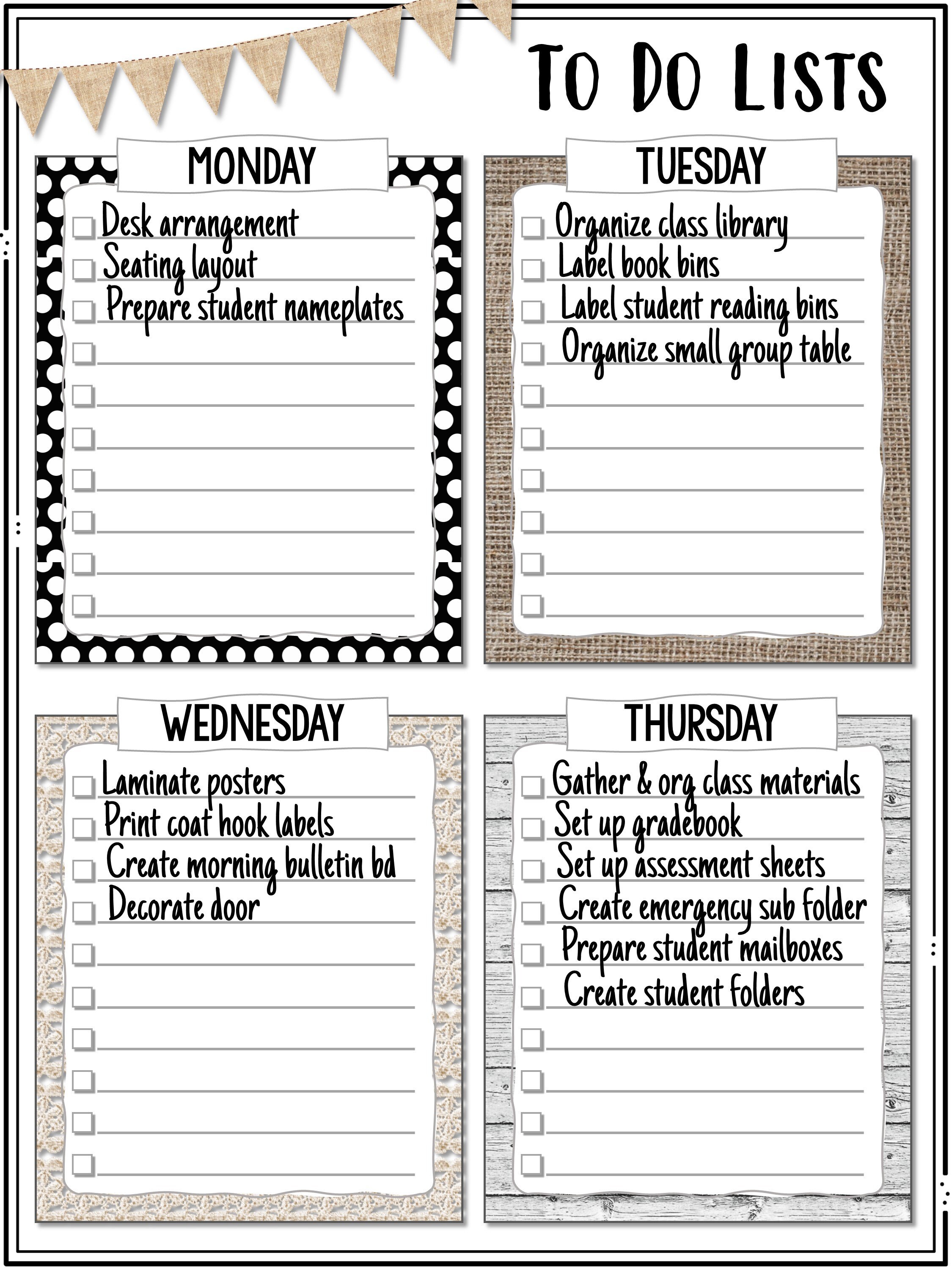 Rustic Farmhouse to Do Lists | Printable to Do Lists | Teacher to Do ...