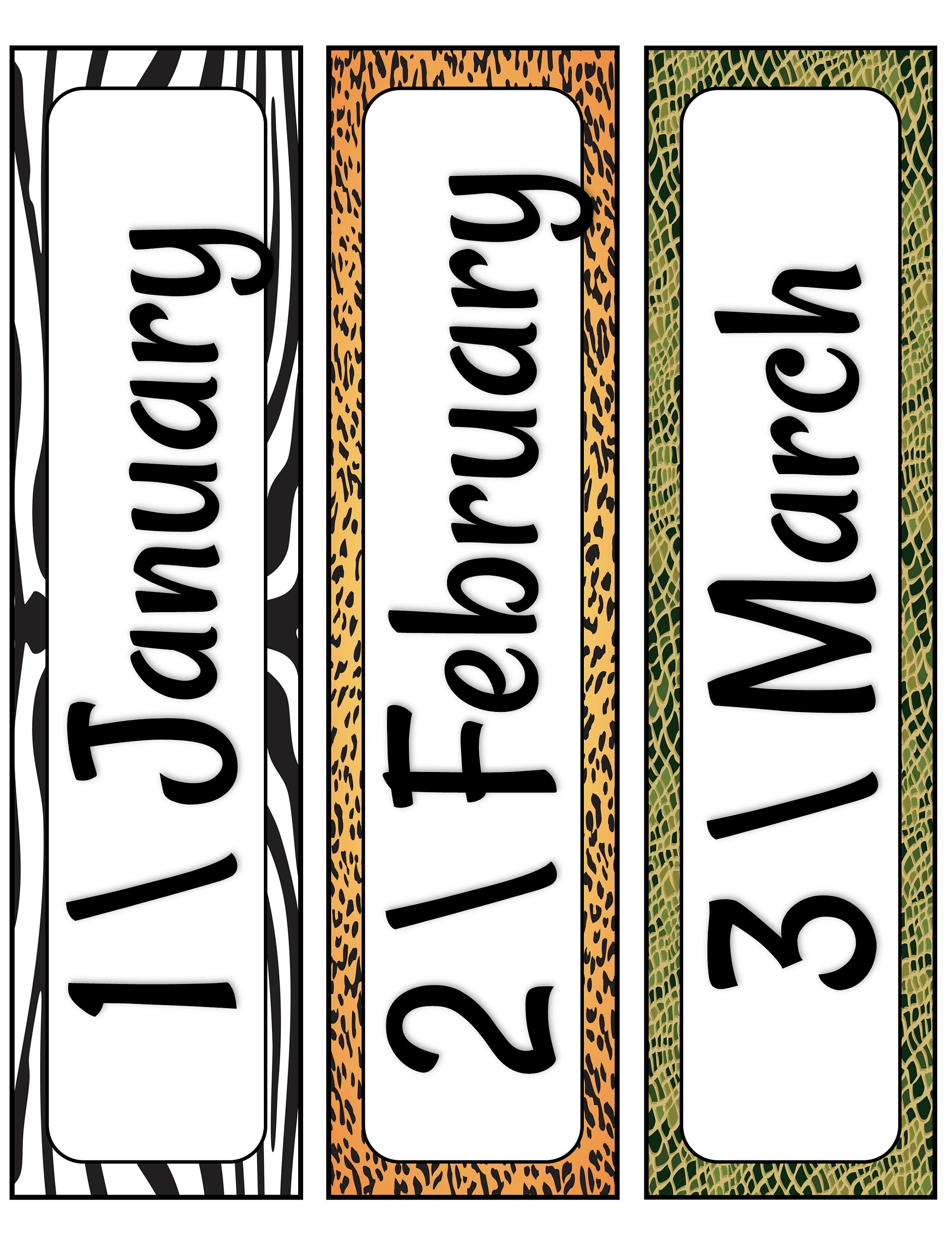 Animal Print Mini Calendar Set | Classroom Calendar | Pocket Calendar ...