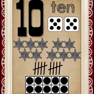 Western Theme Number Posters 0-20 - Ten Frames Posters - Instant ...