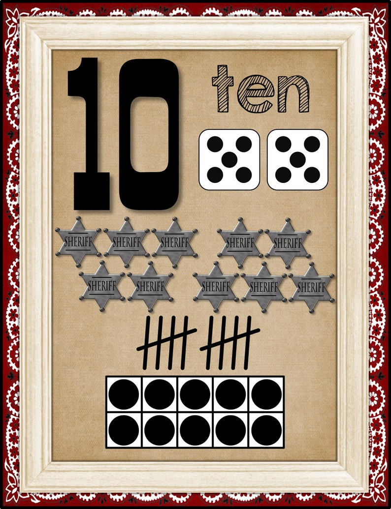 Western Theme Number Posters 0-20 Ten Frames Posters Instant Digital ...