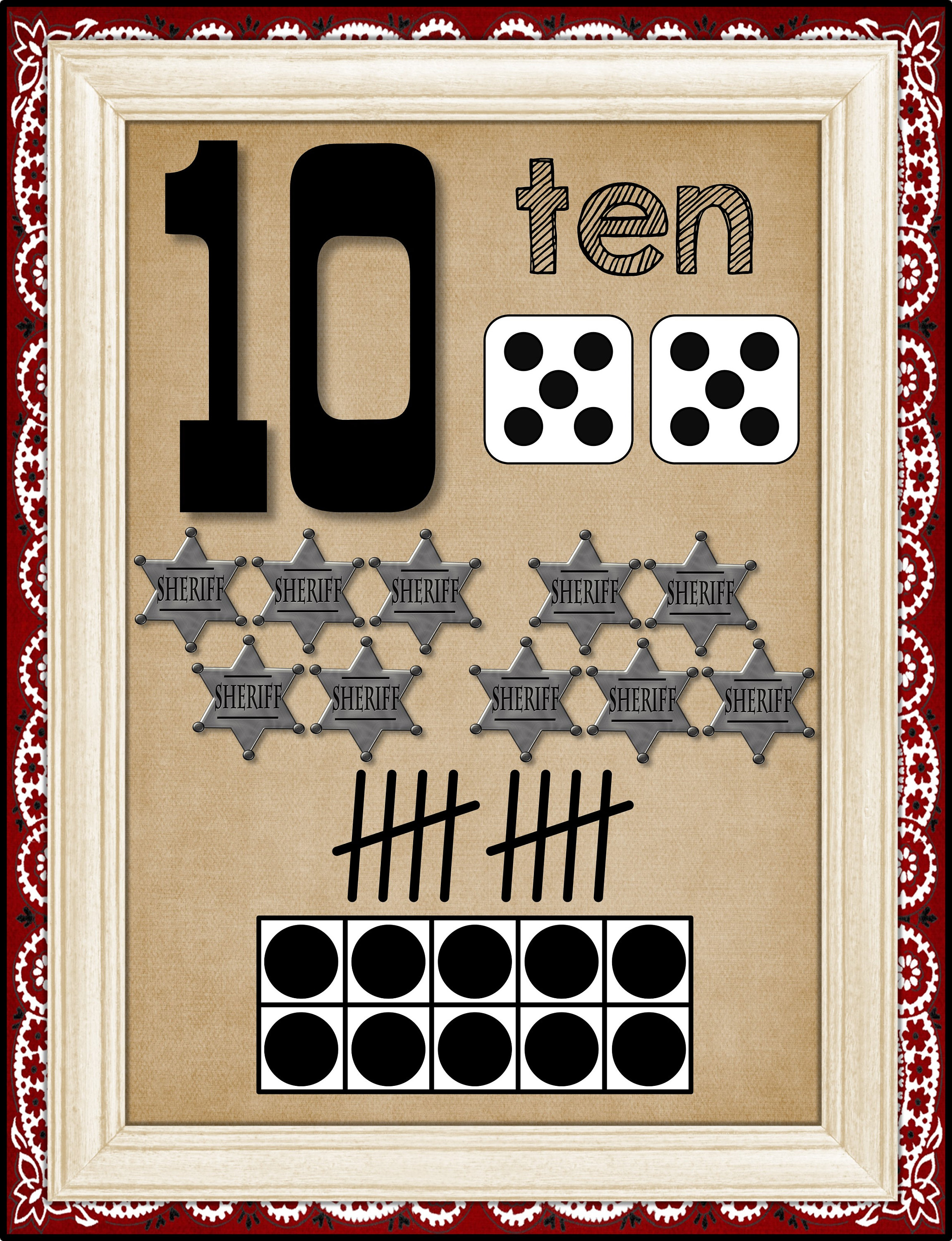 Western Theme Number Posters 0-20 - Ten Frames Posters - Instant ...