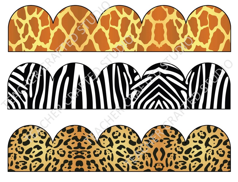 Animal Print Bulletin Board Borders | Safari Classroom Borders - Etsy