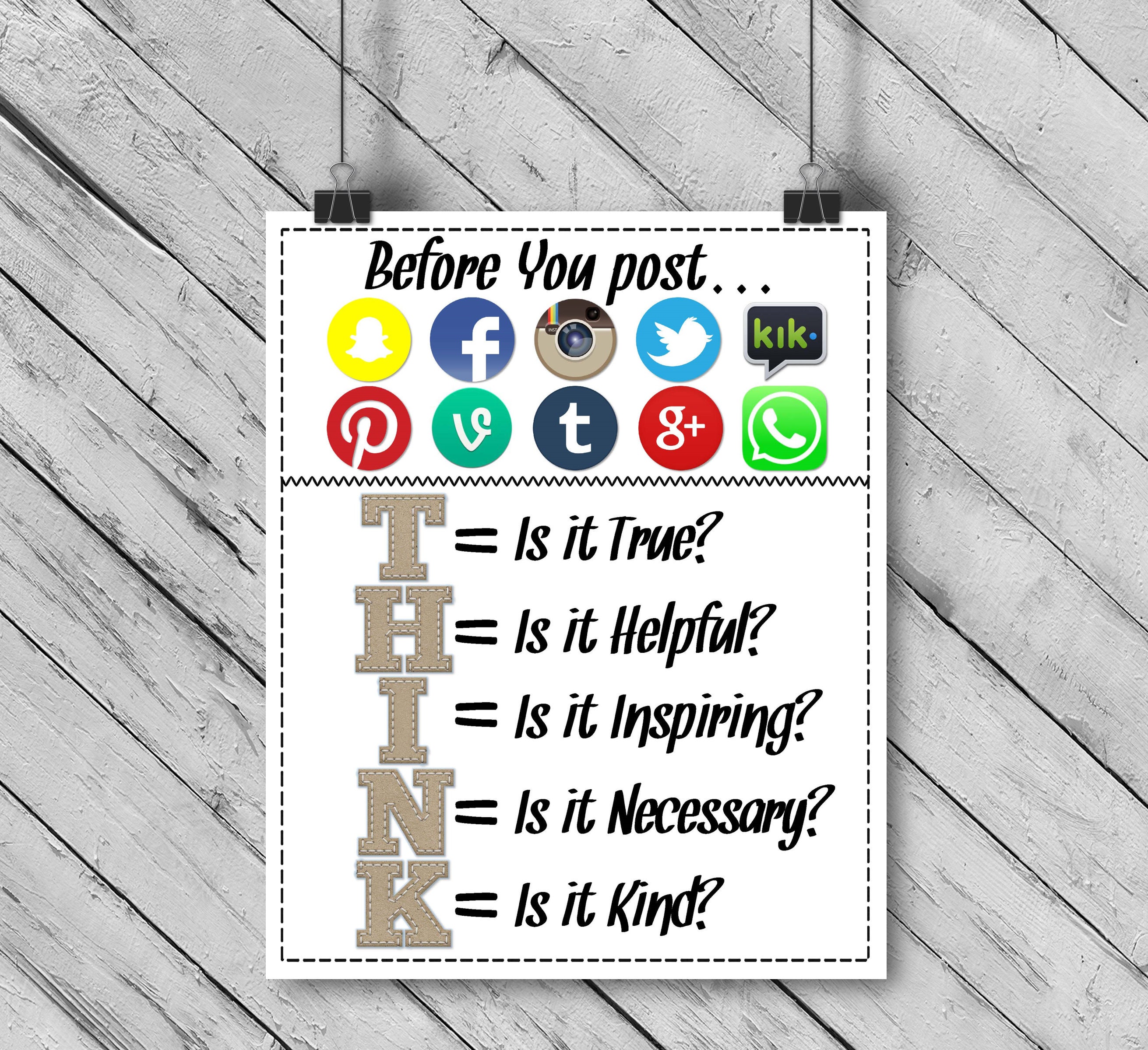 Classroom Rules THINK Poster | Teacher Printable (digital File) - Etsy