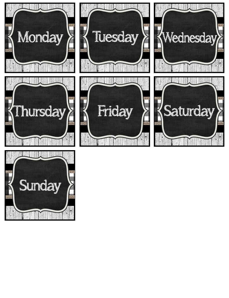 Rustic Farmhouse Buffalo Plaid Mini Calendar Set | Classroom Calendar ...