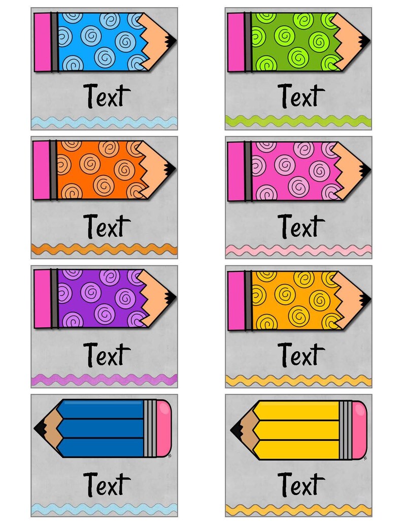 Pencil Tags - Classroom Nametags - Book Bins - Coat Hook Tags - Teacher ...