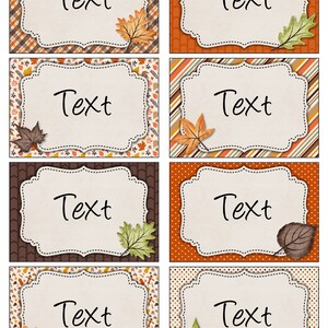 Printable Fall Leaves Tags - Editable Name Badge Tags - Organizational ...