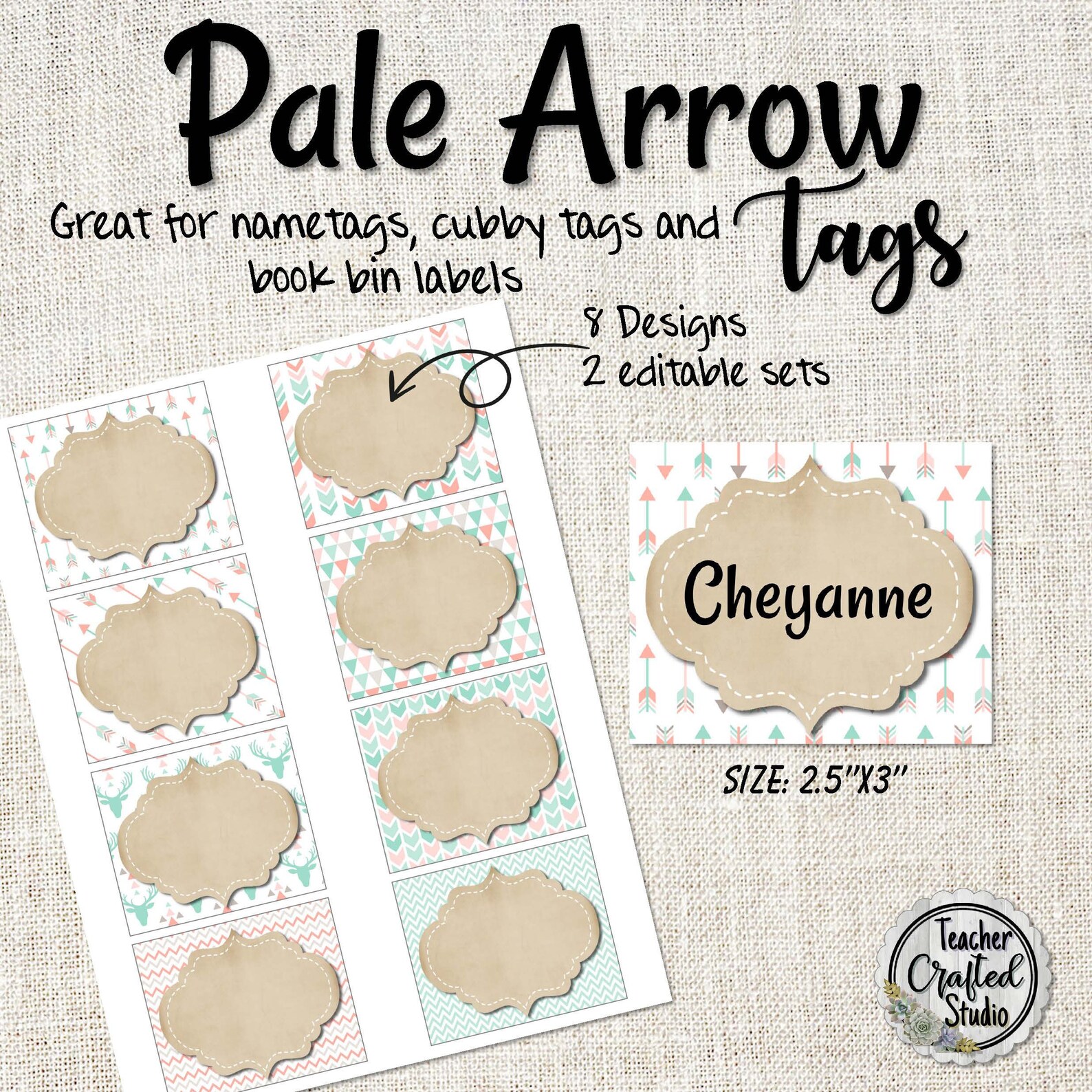Printable Pale Arrow Tags | Editable Classroom Labels | Editable Name ...