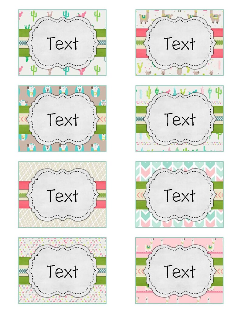 Printable Pink Llama Tags Editable Organizational Tags Classroom Tags ...