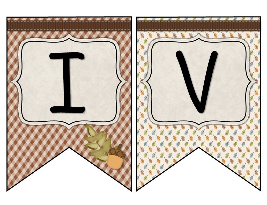 Printable Thanksgiving Banner - Holiday Banner - Fall Banner ...