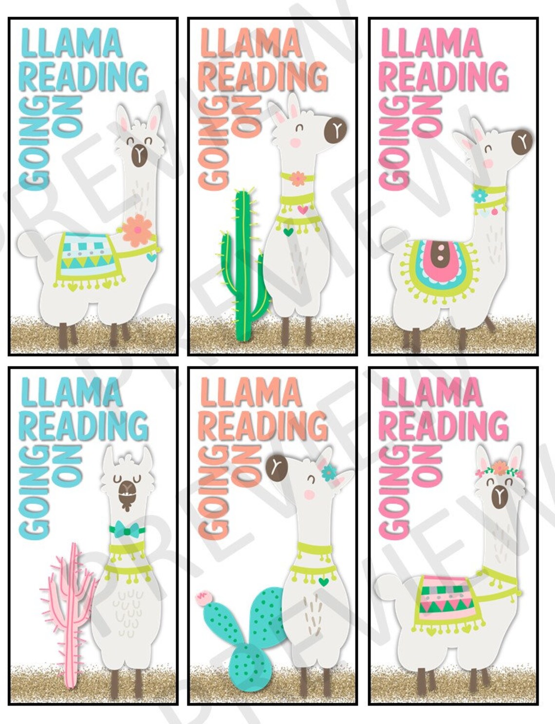 Printable Llama Bookmarks - Llama Birthday - Classroom Bookmarks ...
