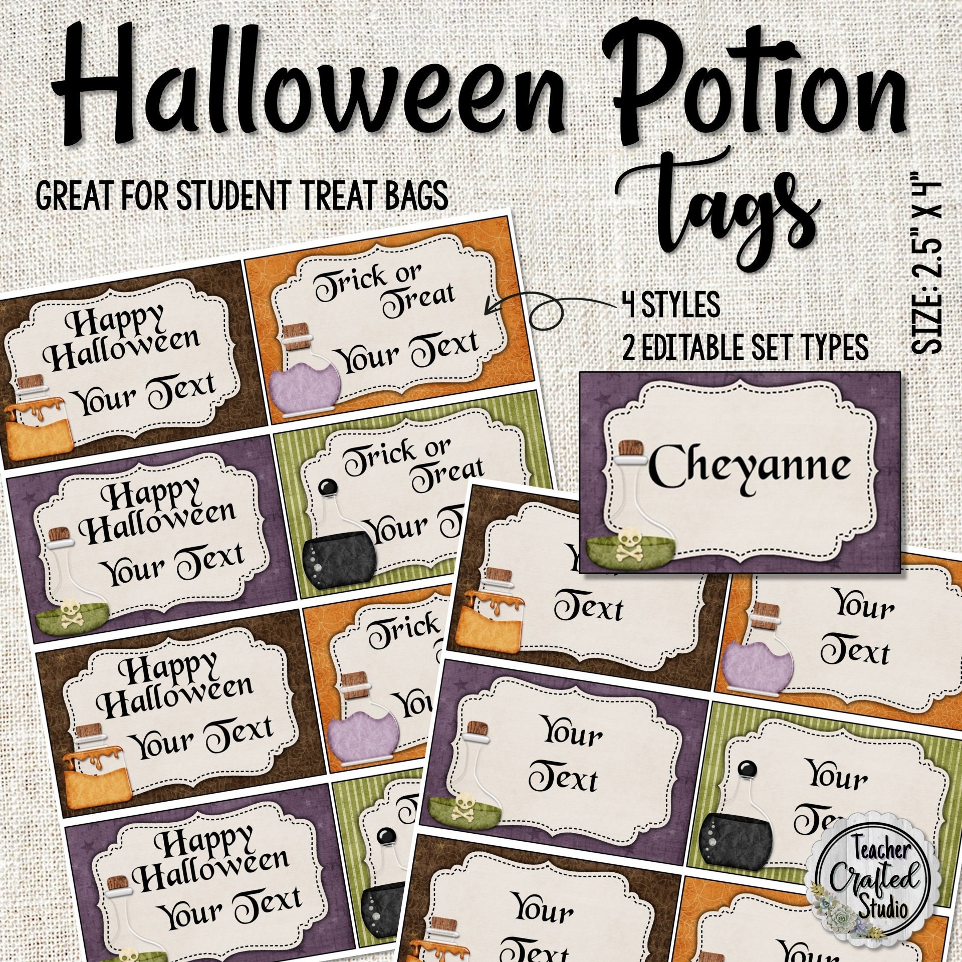 Printable Halloween Potion Gift Tags | Editable Halloween Tags ...