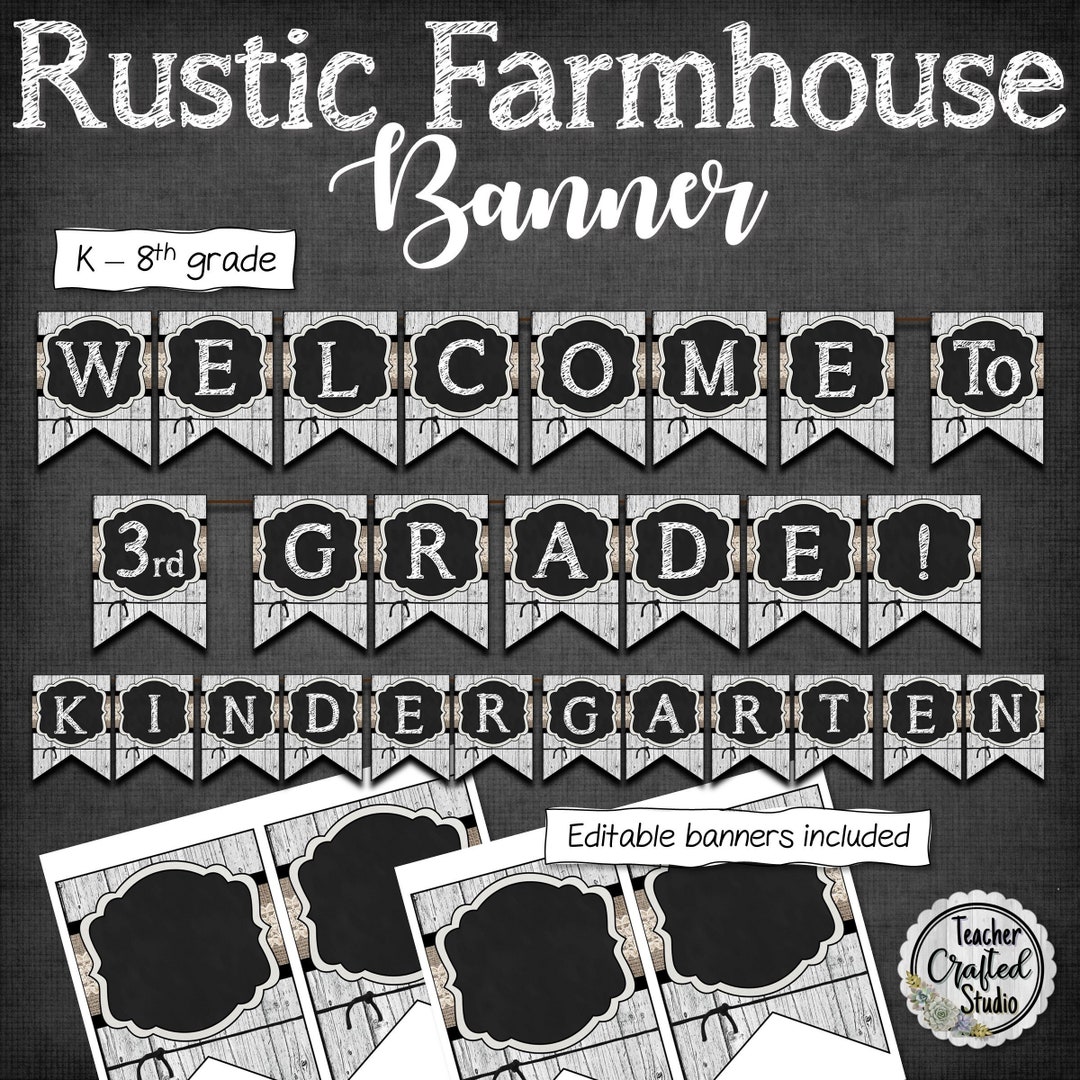 Rustic Farmhouse Welcome Banner - Rustic Wood Bulletin Board Banner ...