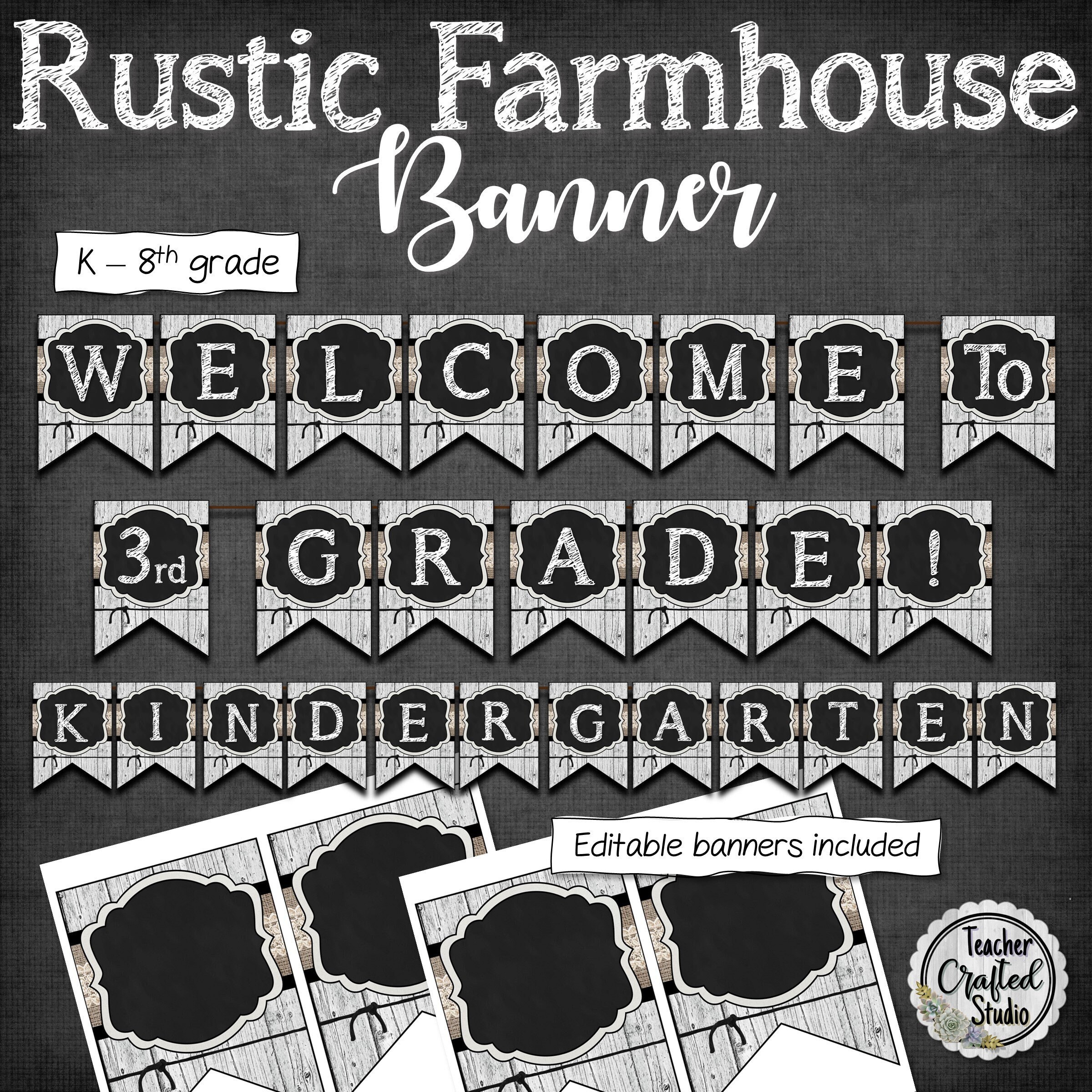Rustic Farmhouse Welcome Banner - Rustic Wood Bulletin Board Banner ...
