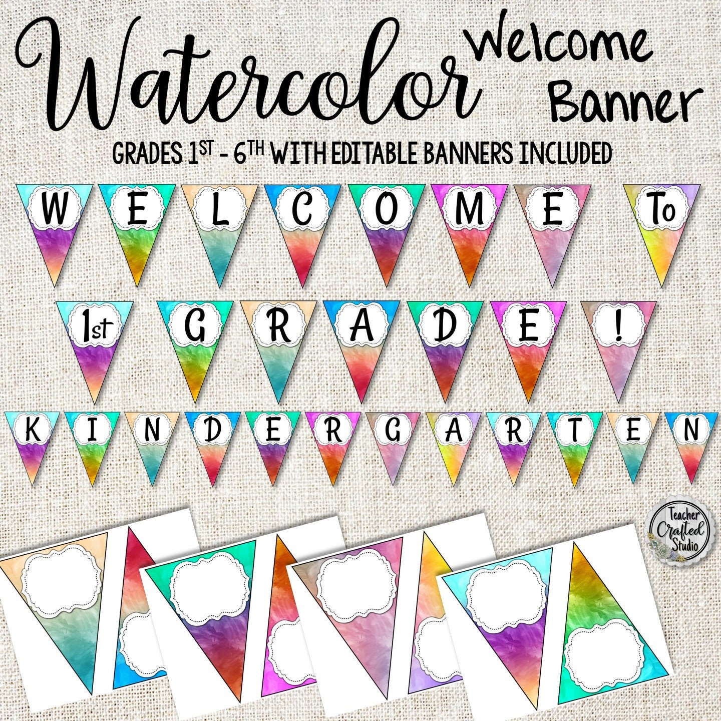 Printable Classroom Watercolor Welcome Banner Editable - Etsy