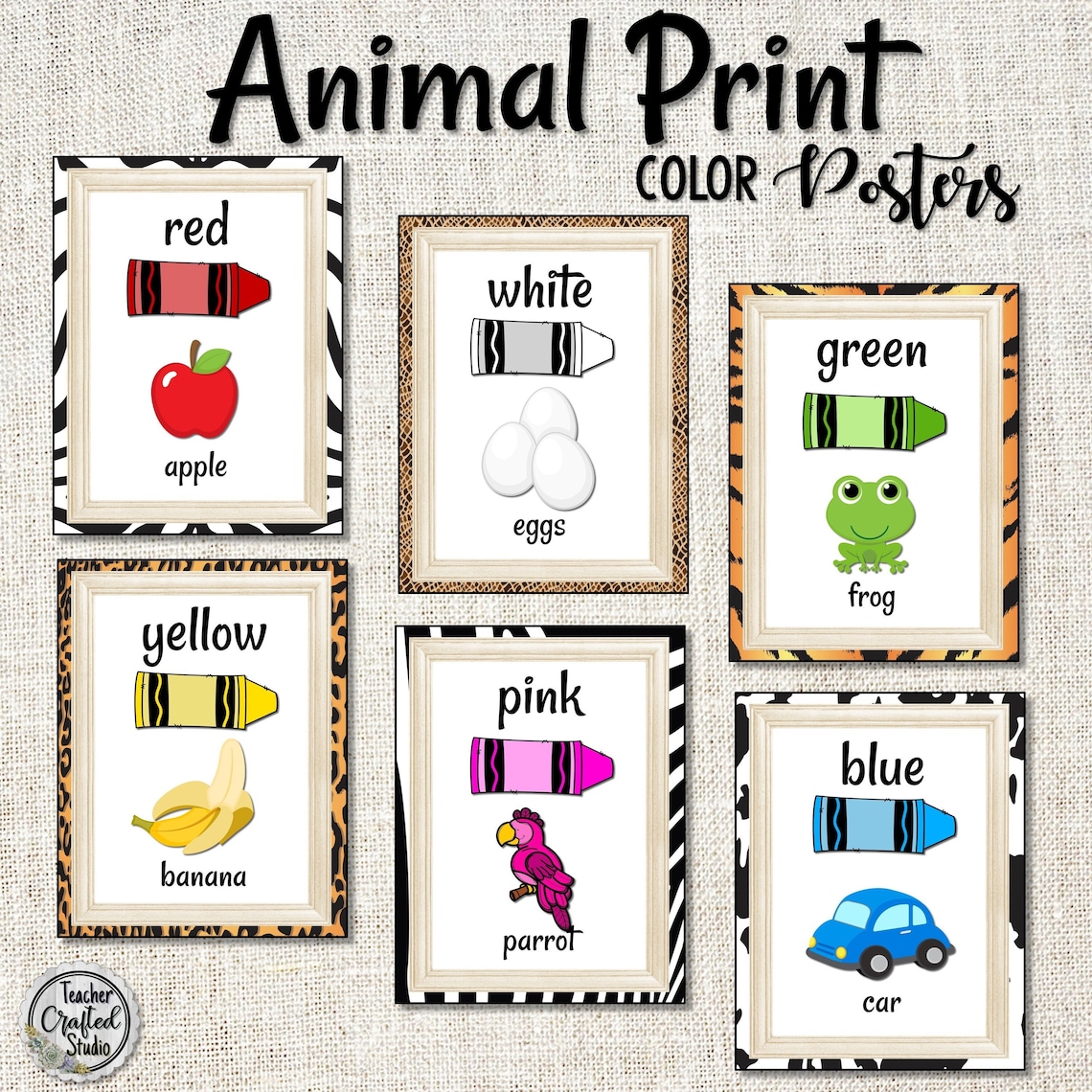 Animal Print Color Posters | Classroom Posters | Safari Classroom Decor ...