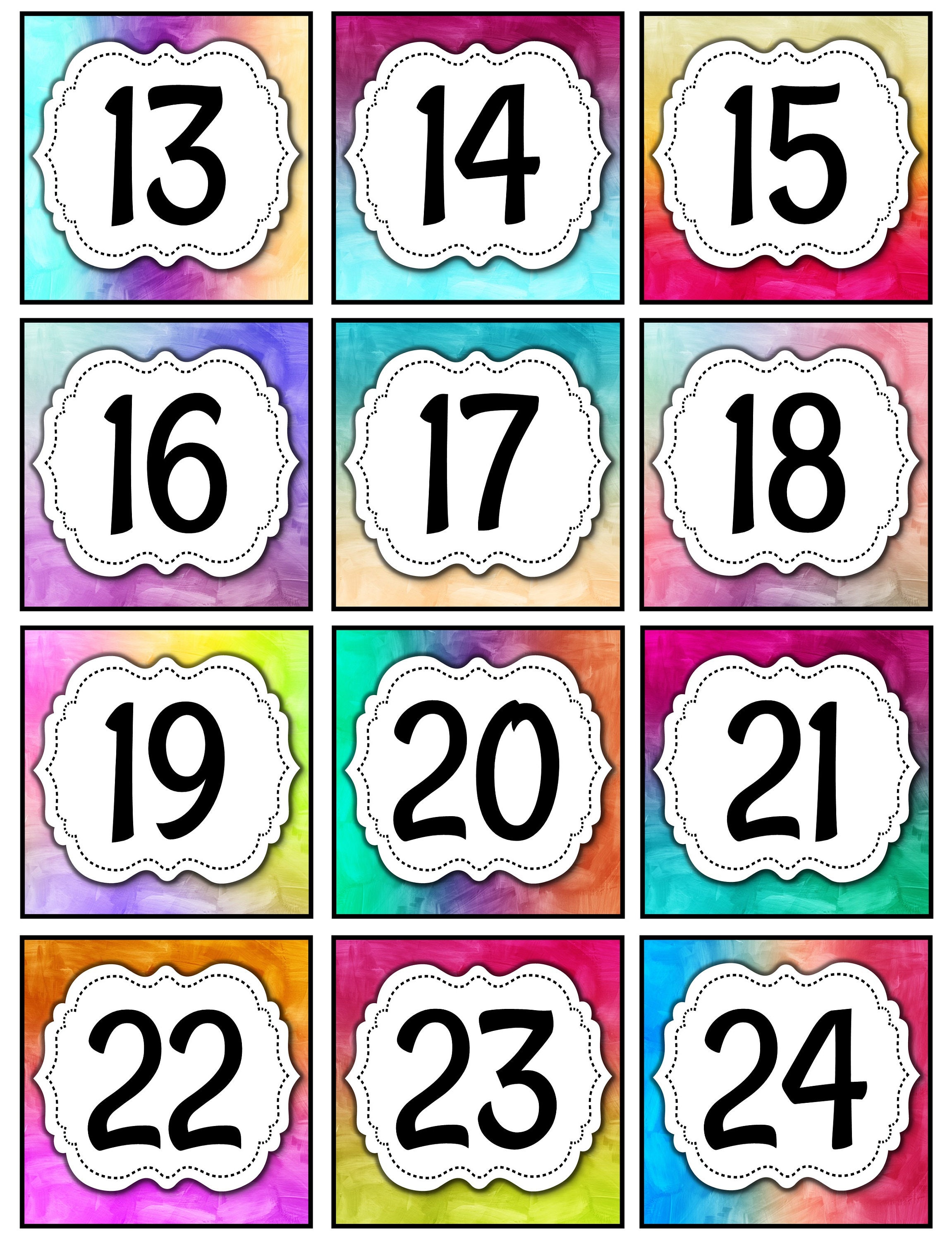 Watercolor Mini Calendar Set | Classroom Calendar | Pocket Calendar - Etsy