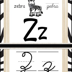 Animal Print Block and Cursive Alphabet Posters - Alphabet Images and ...