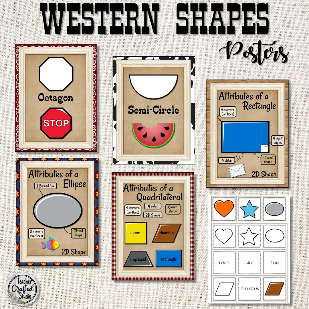 Western Theme Printable Shapes Posters | Downloadable Shapes Posters ...