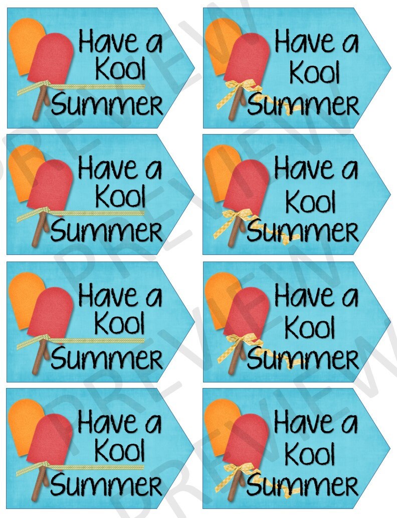 End of Year Summer Popsicle Tags School Tags Teacher - Etsy