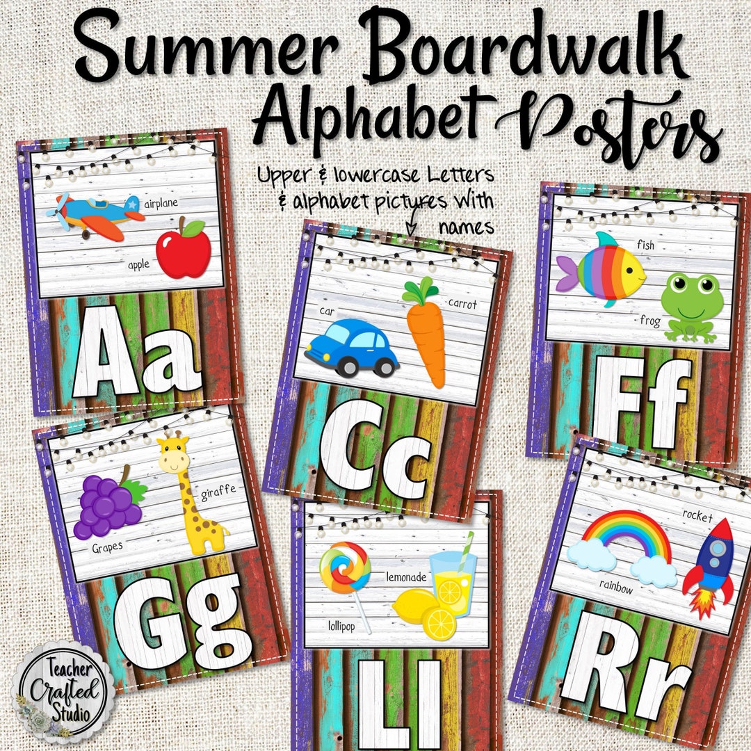 Summer Boardwalk Alphabet Posters - Alphabet Images and Words - Instant ...