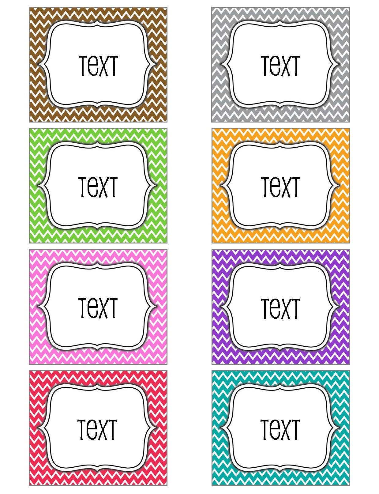 Printable Chevron Brights Tags - Editable Organizational Tags ...