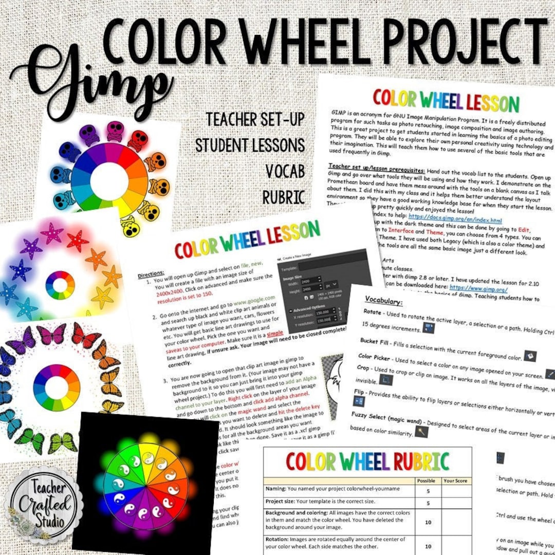 Distance Learning - GIMP Color Wheel Lesson - Graphic Arts Lesson ...