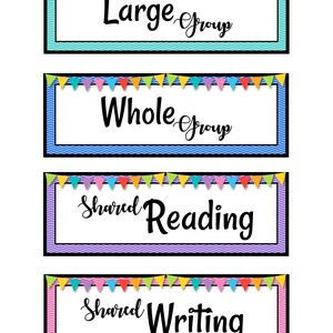 Rainbow Chevron Schedule Cards and Times - Editable Classroom Schedule ...