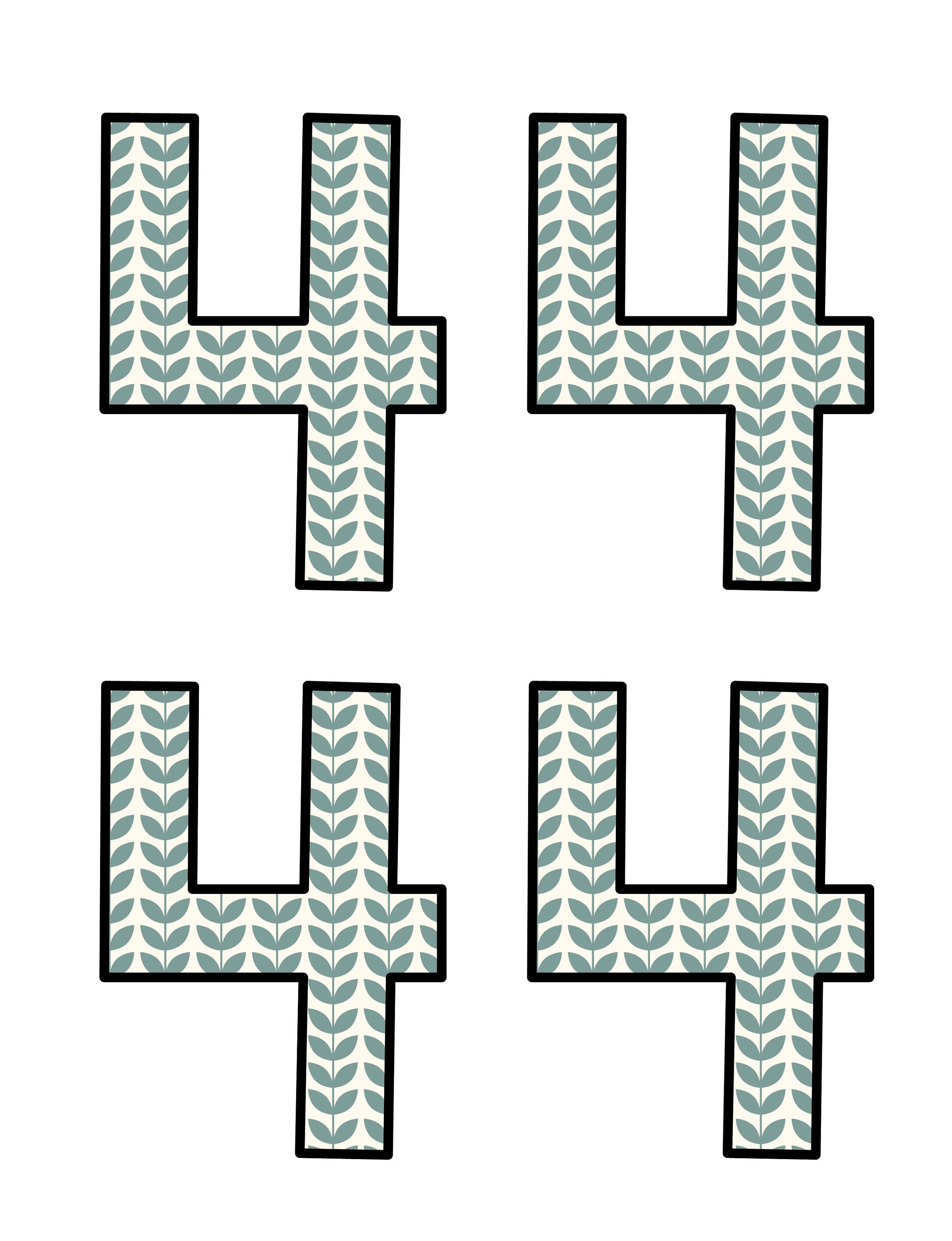 Vintage Floral Bulletin Board Letters | Green Floral 4" Cut Out Letters ...