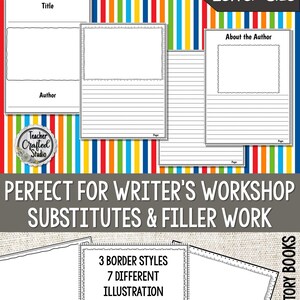 Writer’s Workshop Regular Lines Storybook Templates | Upper Elementary ...