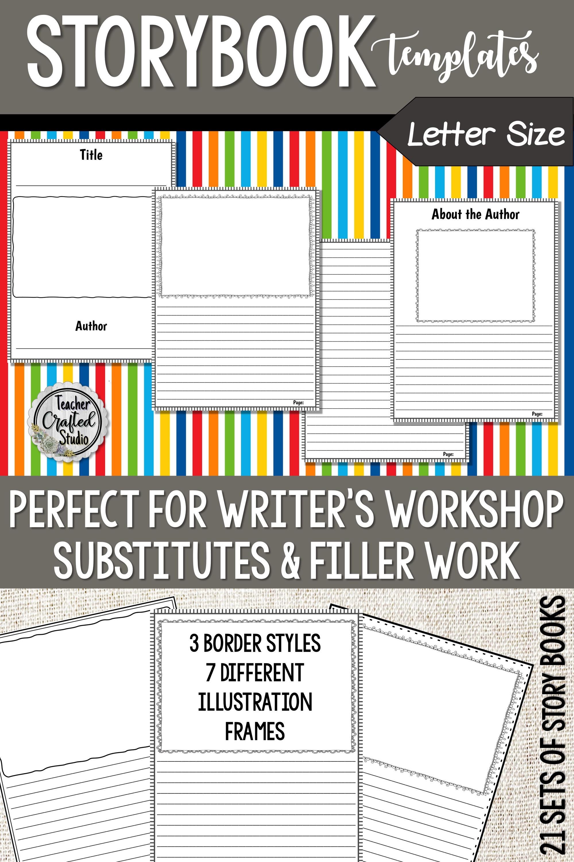 Writer’s Workshop Regular Lines Storybook Templates | Upper Elementary ...