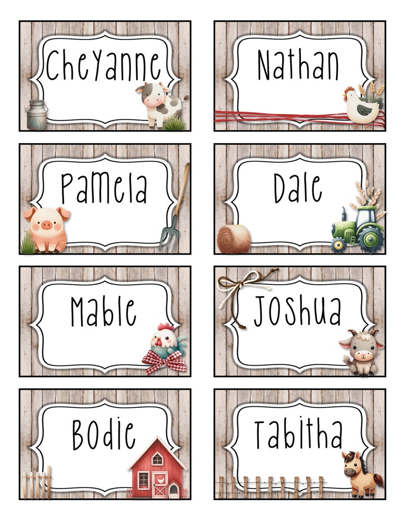 Farm Days Name Tags | Event Name Tags | Classroom Tags | Country Tags ...