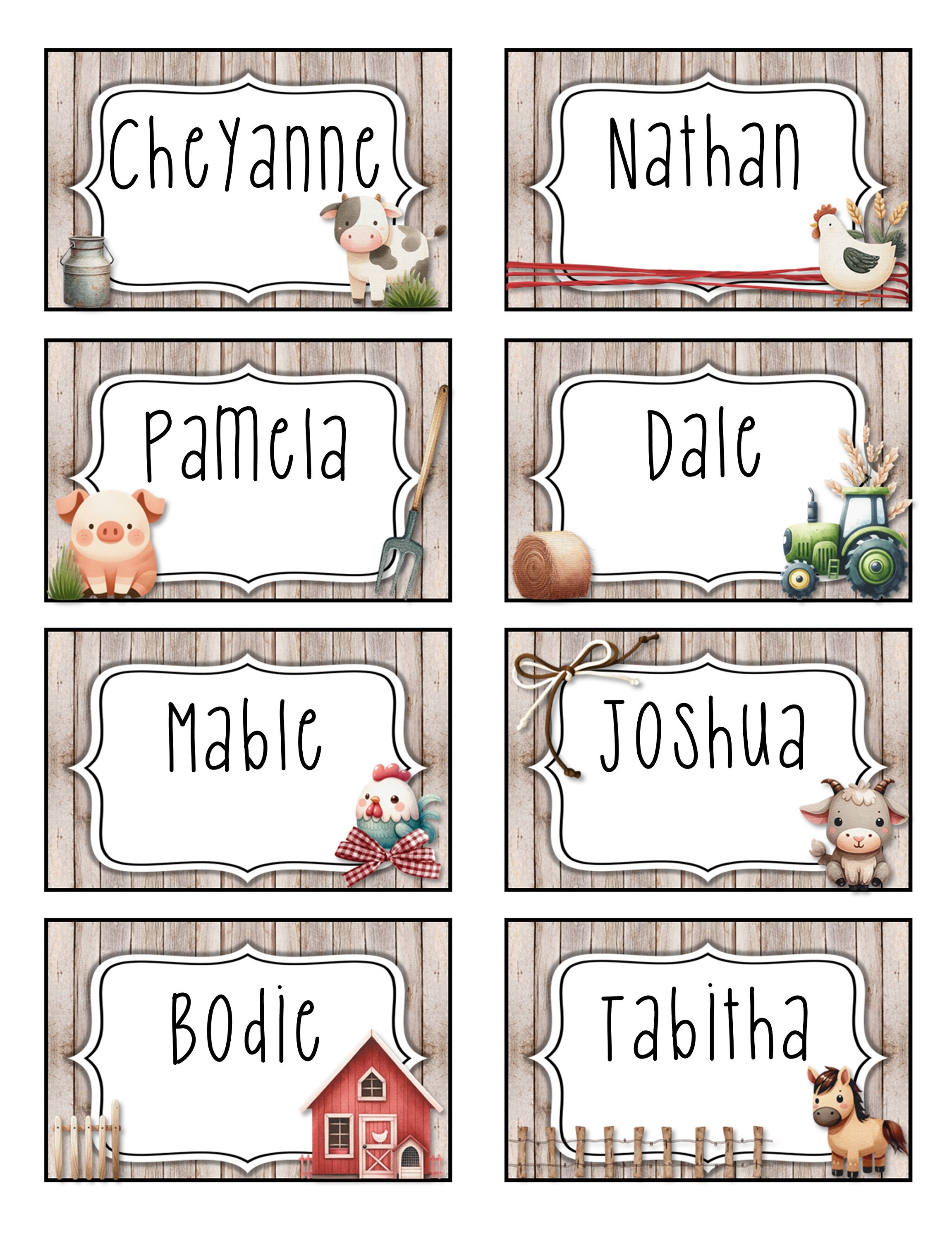 Farm Days Name Tags | Event Name Tags | Classroom Tags | Country Tags ...