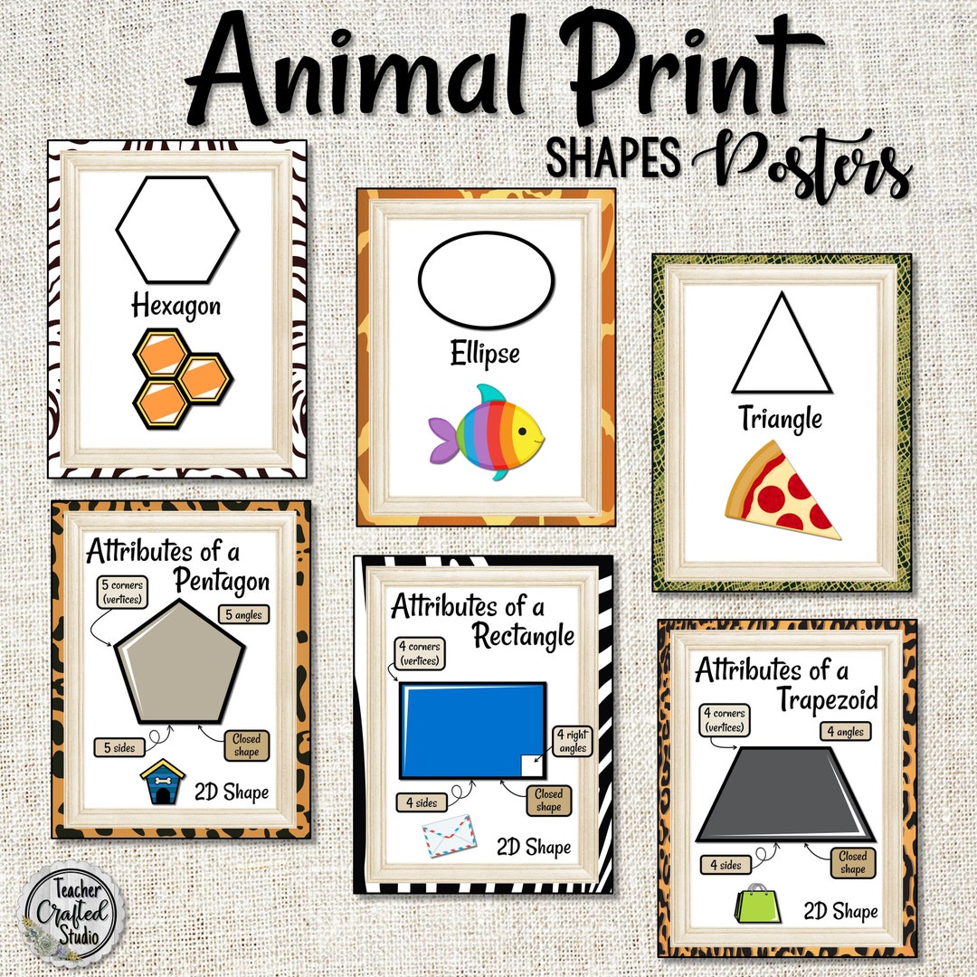Animal Print Printable Shapes Posters | Downloadable Shapes Posters ...