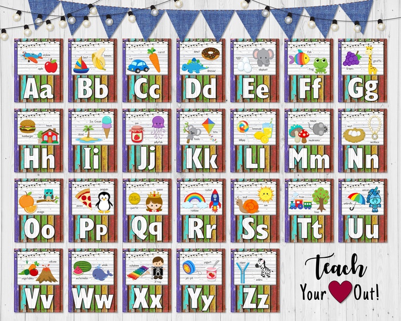 Summer Boardwalk Alphabet Posters - Alphabet Images and Words - Instant ...