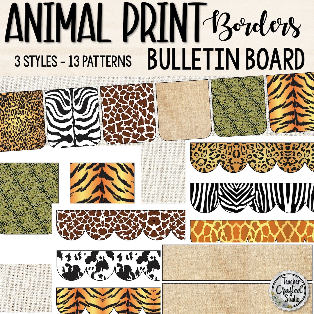 Animal Print Bulletin Board Borders | Safari Classroom Borders - Etsy