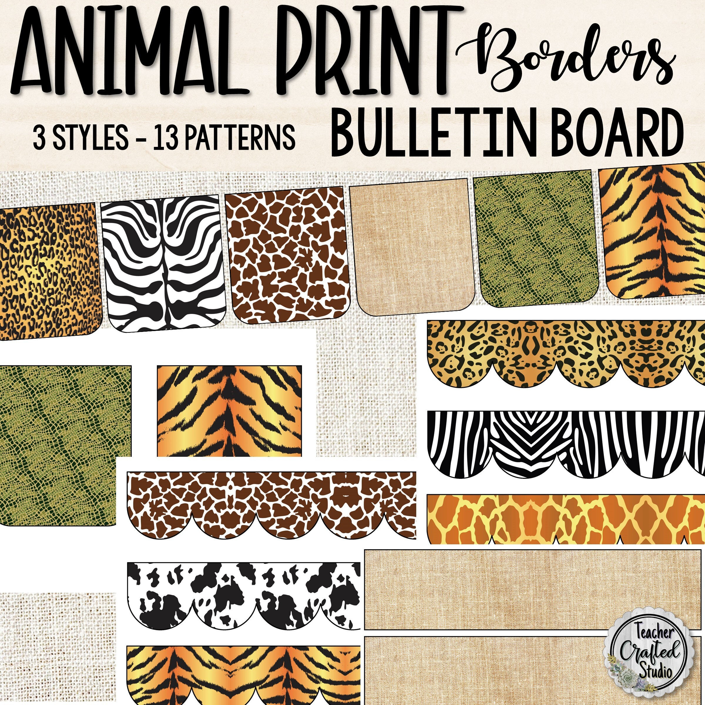 Animal Print Bulletin Board Border