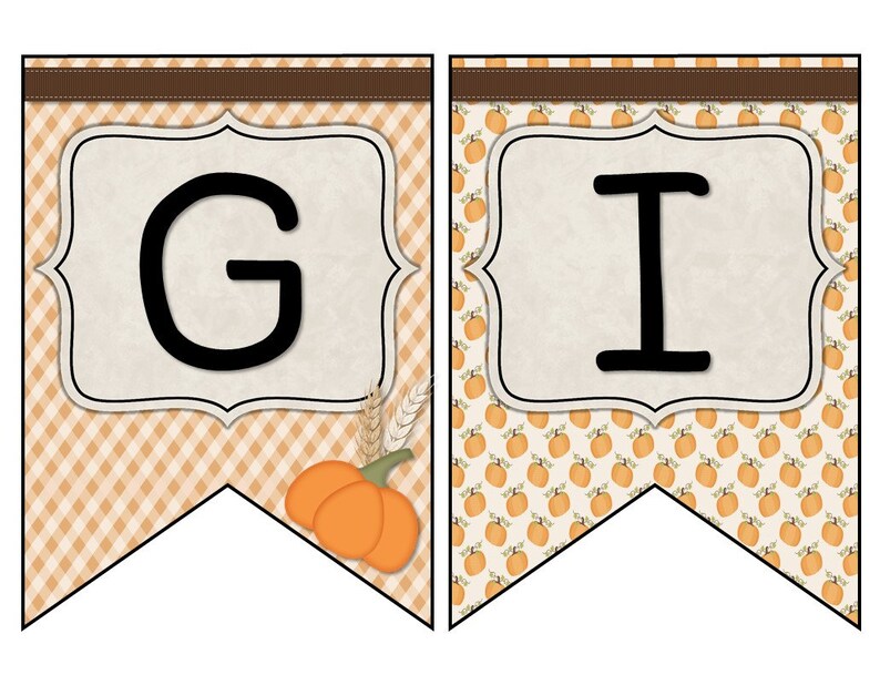 Printable Give Thanks Banner - Holiday Banner - Fall Banner - Classroom ...