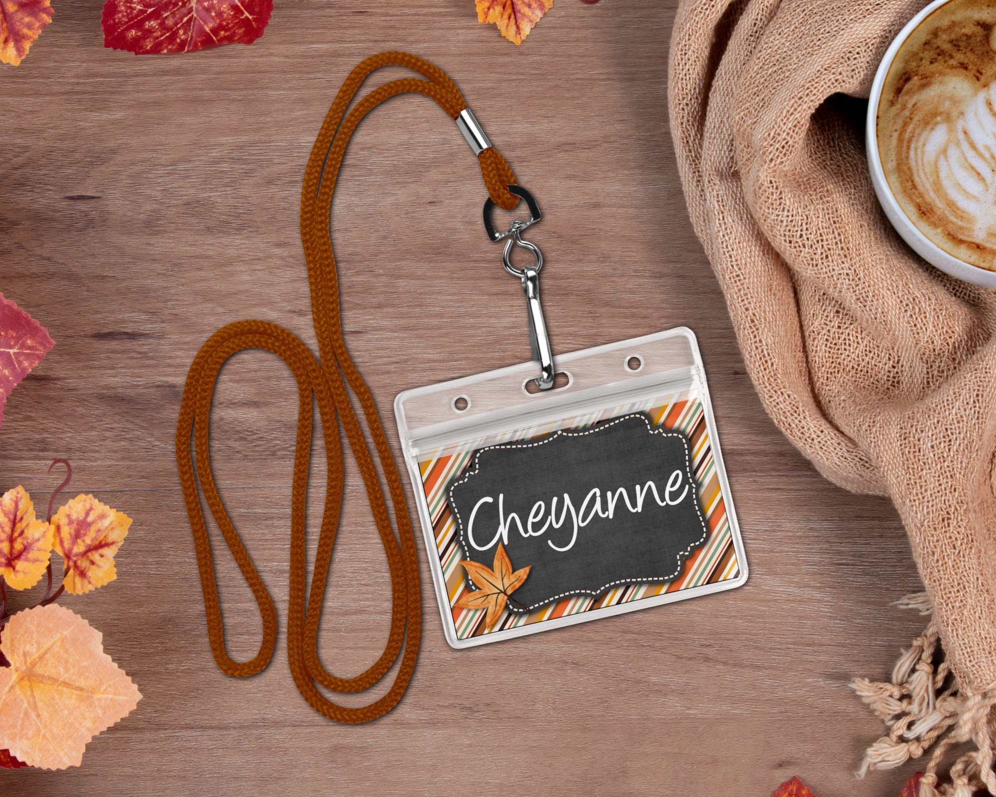Printable Fall Leaves Tags Editable Name Badge Tags Organizational Tags ...
