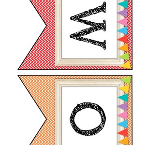 Rainbow Chevron Word Wall Classroom Set | Banner and Editable Cards ...