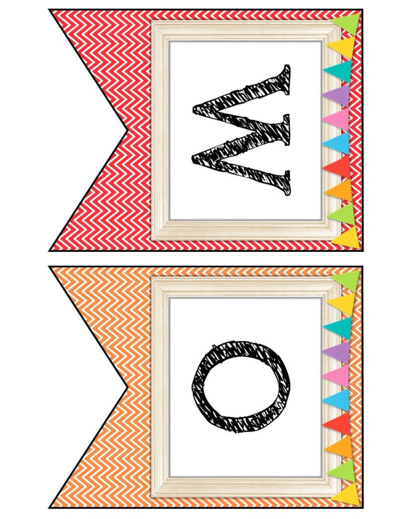 Rainbow Chevron Word Wall Classroom Set | Banner and Editable Cards ...