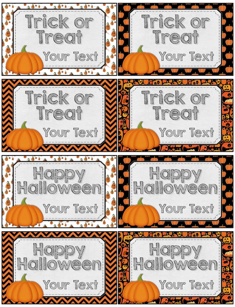 Printable Halloween Pumpkin Treat Tags - Halloween Gift Tags ...