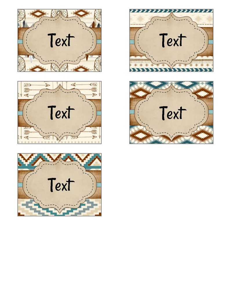 Desert Tribal Binder Covers, Spines and Tags - Editable Binder Covers ...