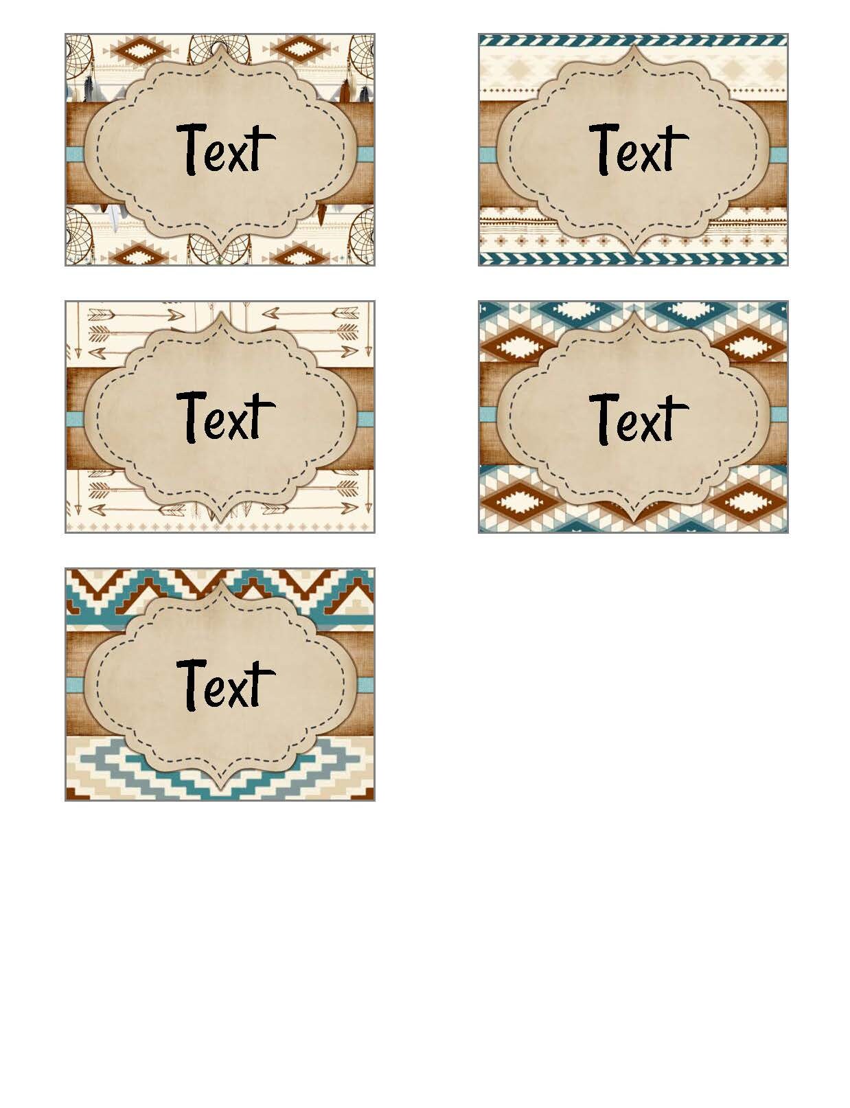 Desert Tribal Binder Covers, Spines and Tags - Editable Binder Covers ...