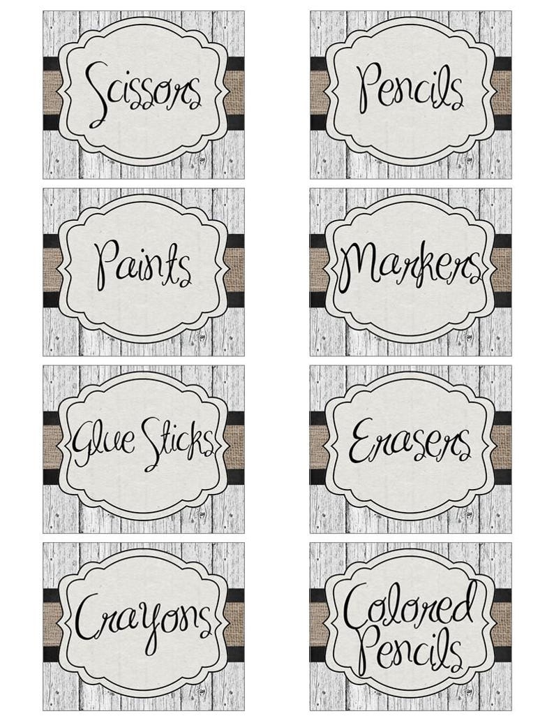 Printable Rustic Farmhouse Tags - Classroom Tags - Cubby Tags ...