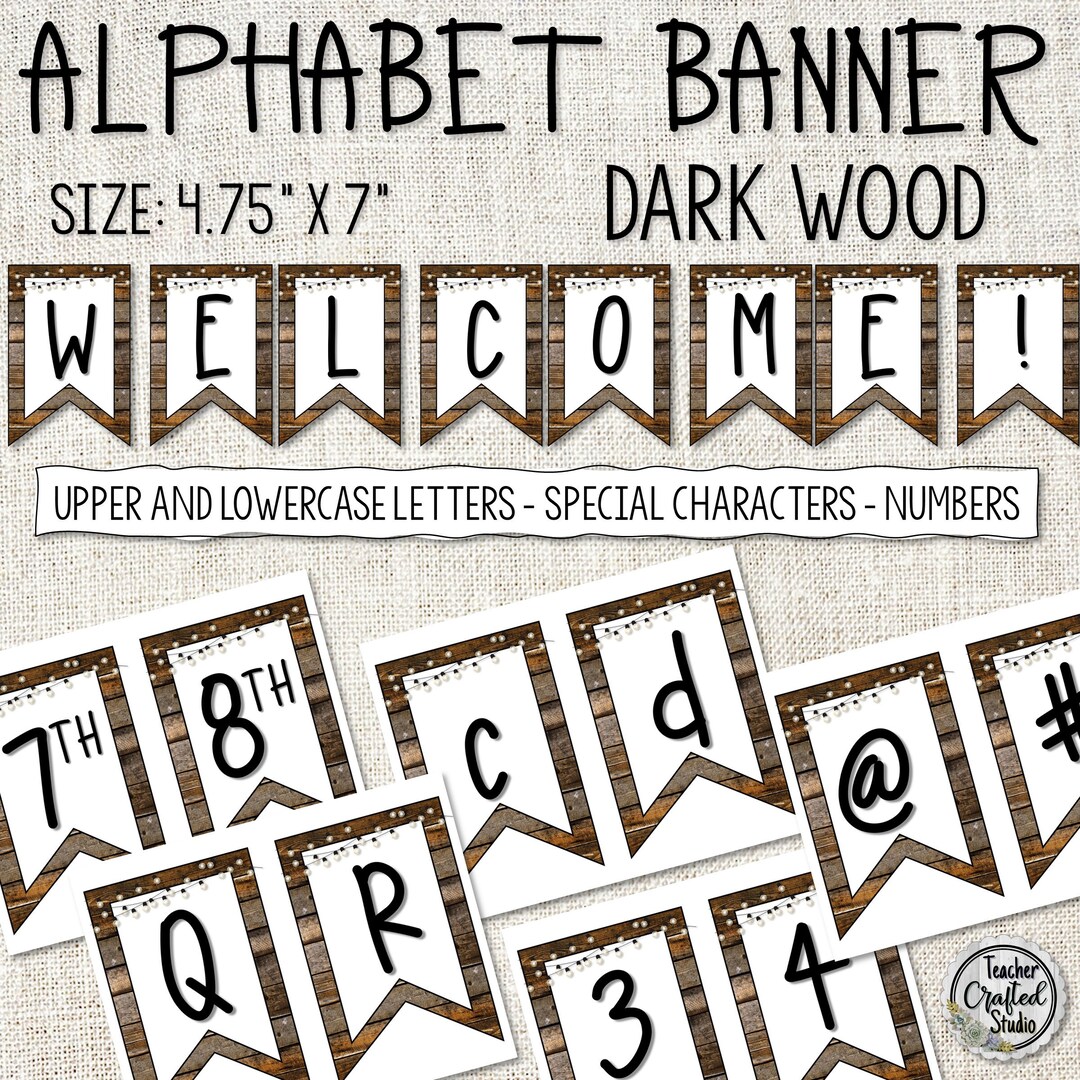 Dark Wood DIY Alphabet Banner | Classroom Banner | Party Banner - Etsy