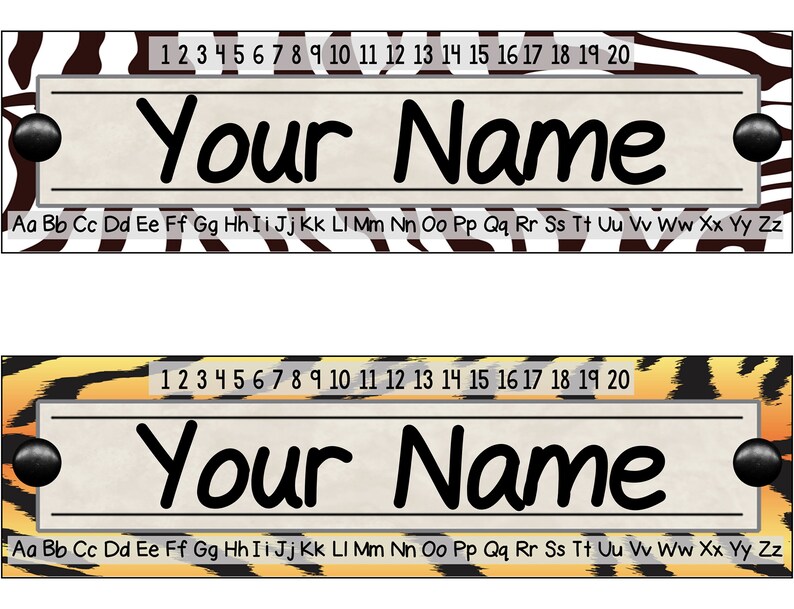 Printable Animal Print Desktop Nameplates | Classroom Labels | Editable ...