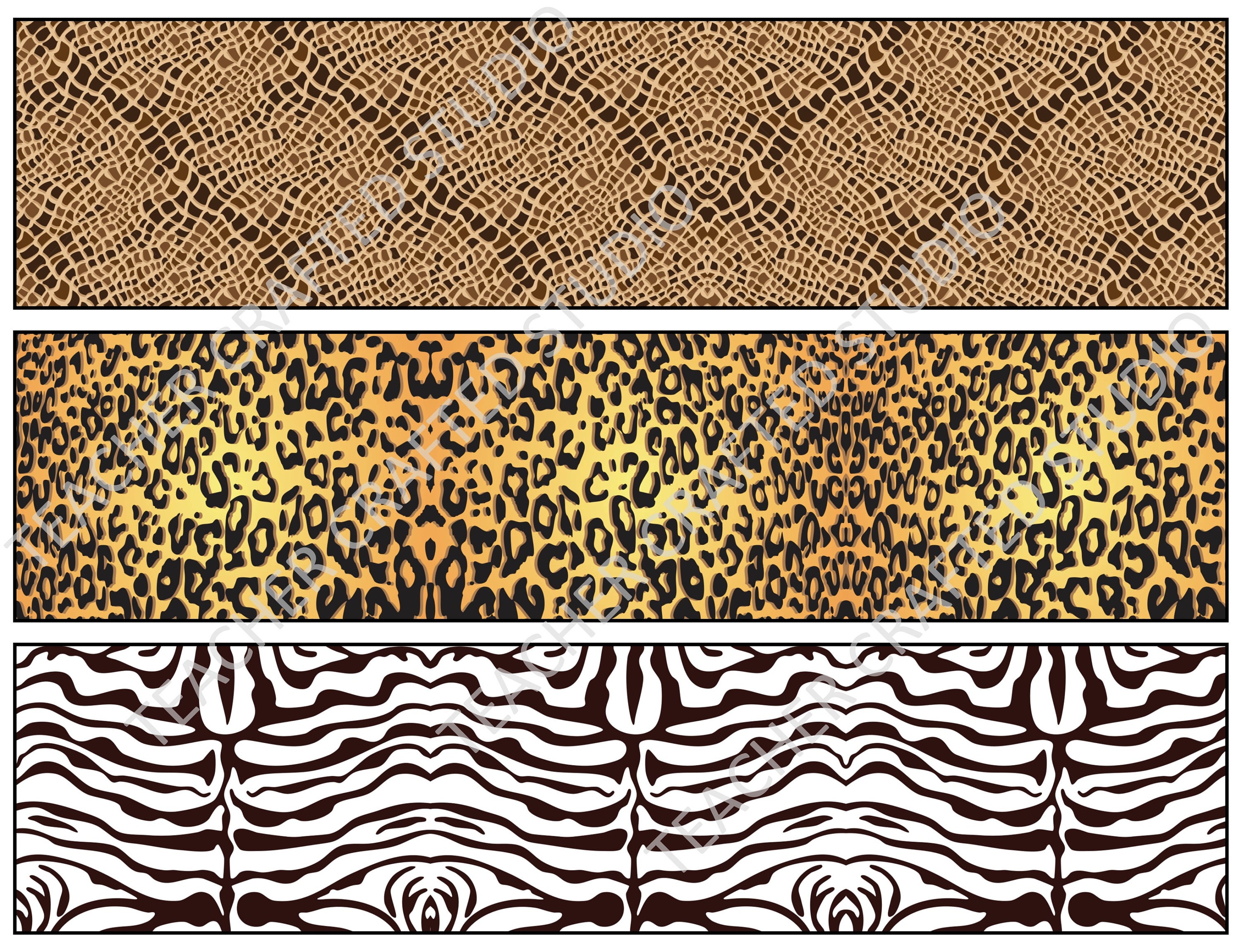 Animal Print Bulletin Board Borders | Safari Classroom Borders - Etsy