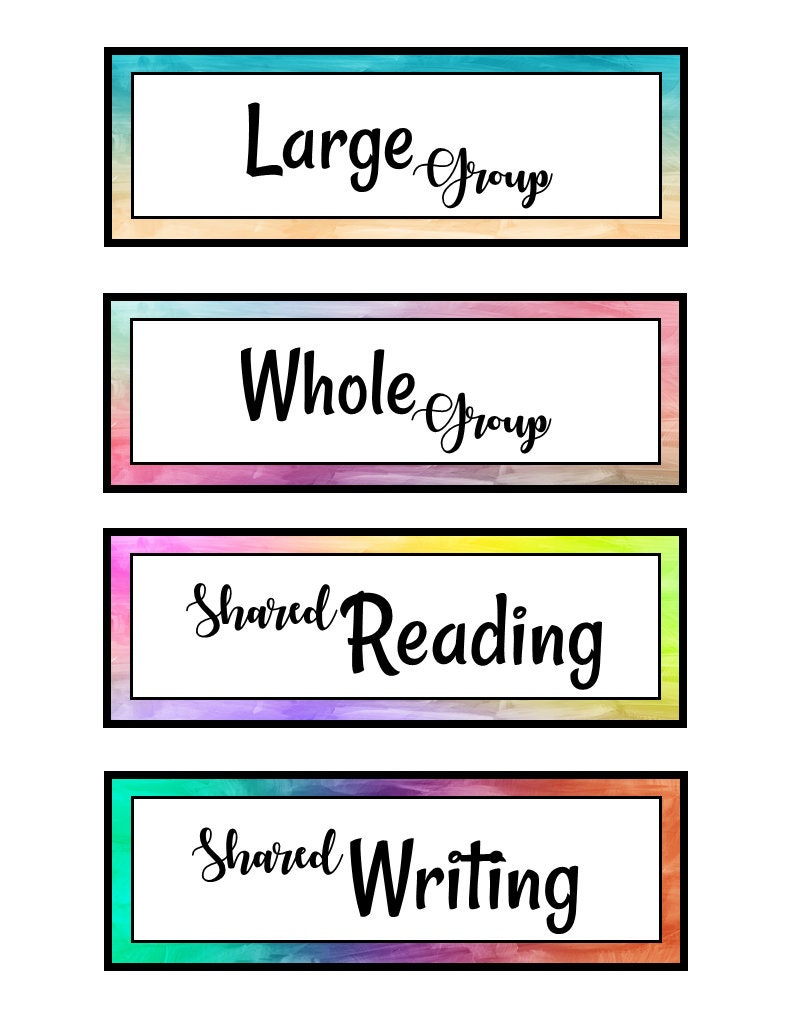 Rainbow Watercolor Schedule Cards and Time Watercolor Classroom Decor ...