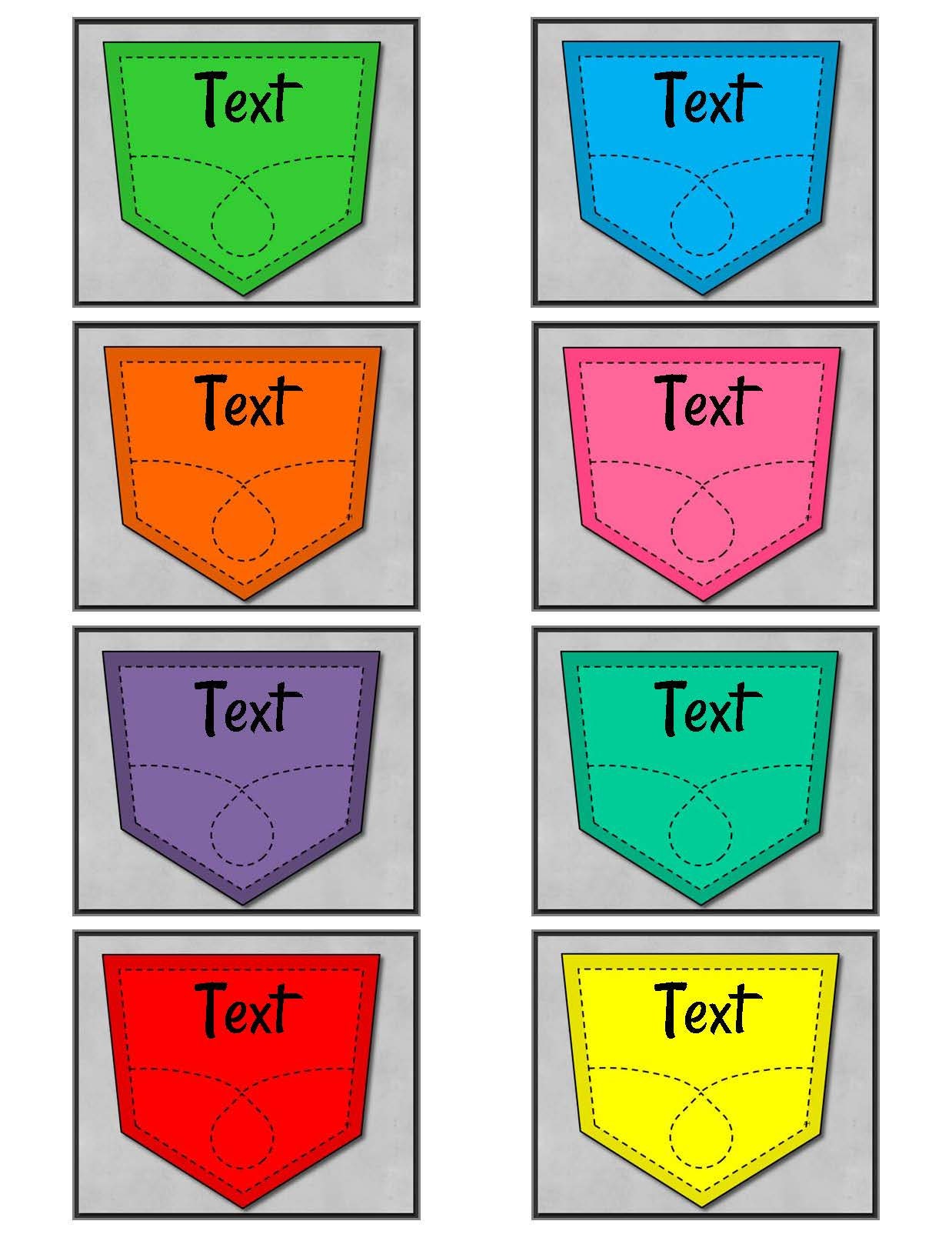 Jean Pocket Tags for Cubbies, Name Tags and Coat Hooks - Etsy